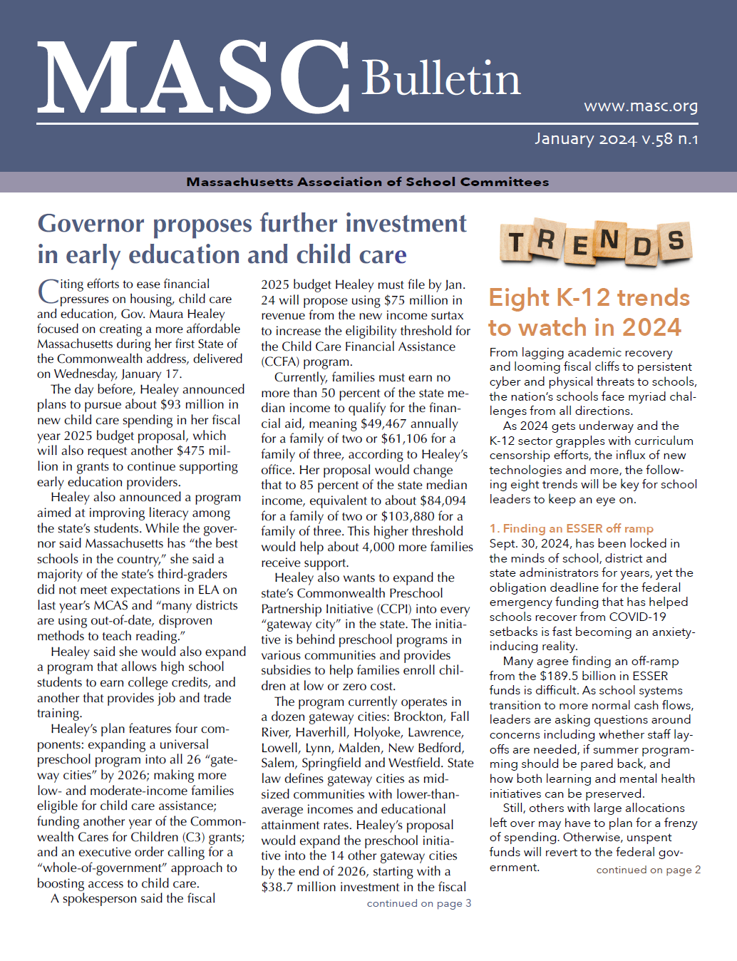 MASC News Bulletin - January 2024 - masc.org