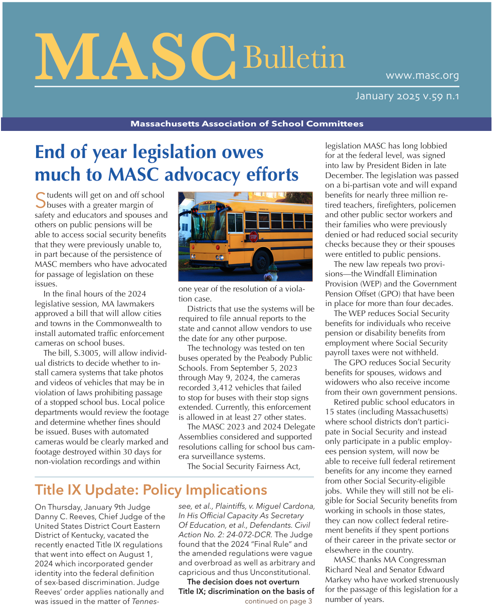 MASC News Bulletin – January 2025 - masc.org